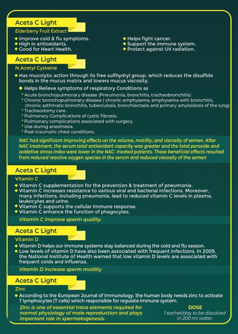 Aceta C Light – (14 sachets) for Immunity health - Noor AL_Qmar ...